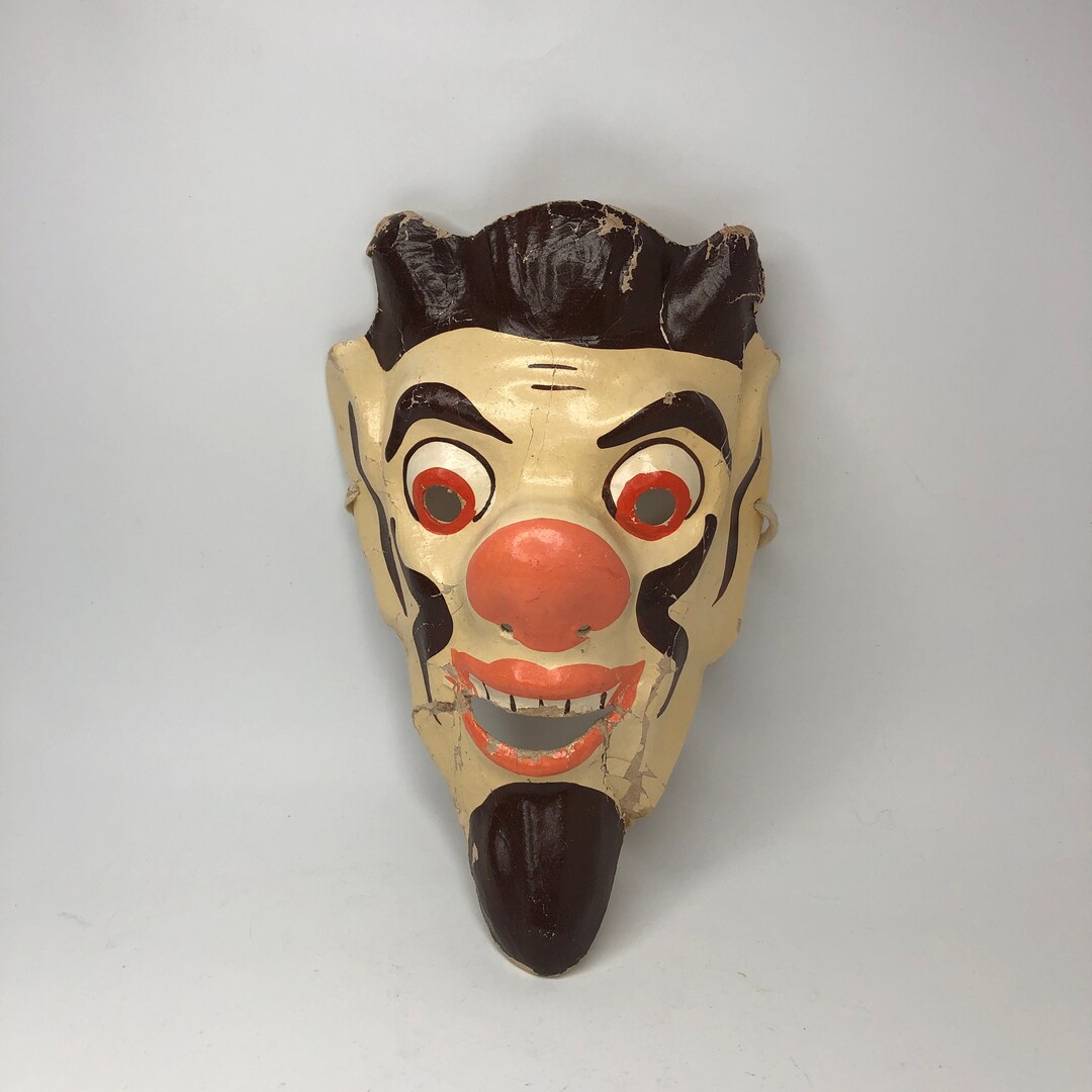 Vintage Carnival Mask, Devil, Soviet New Year's Mask, Papier Mache ...