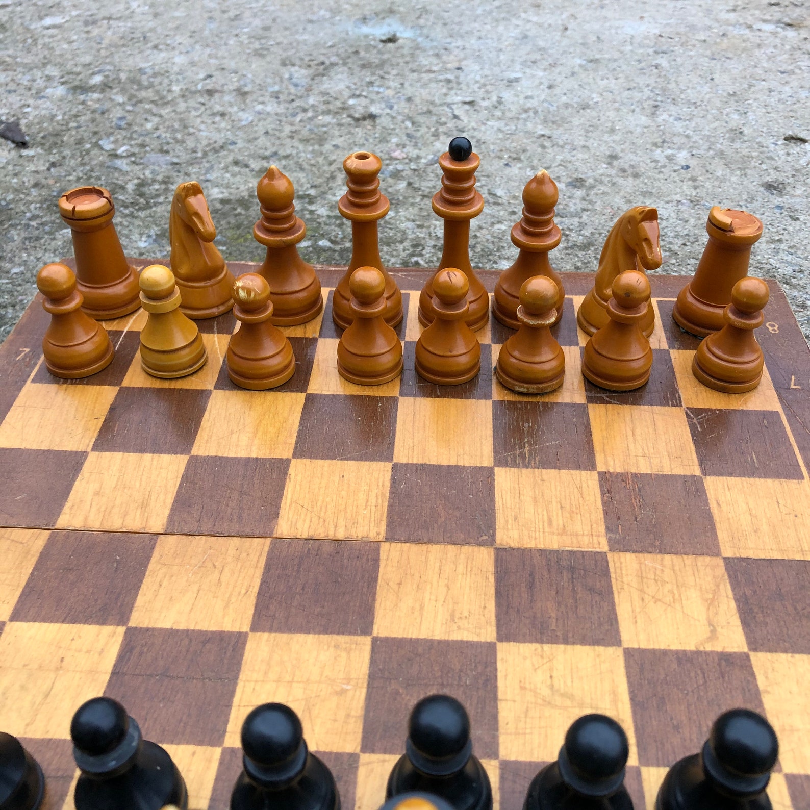 Old Bakelite Chess,soviet Chess Set USSR 60x ,chess Board 30cm X 30cm ...