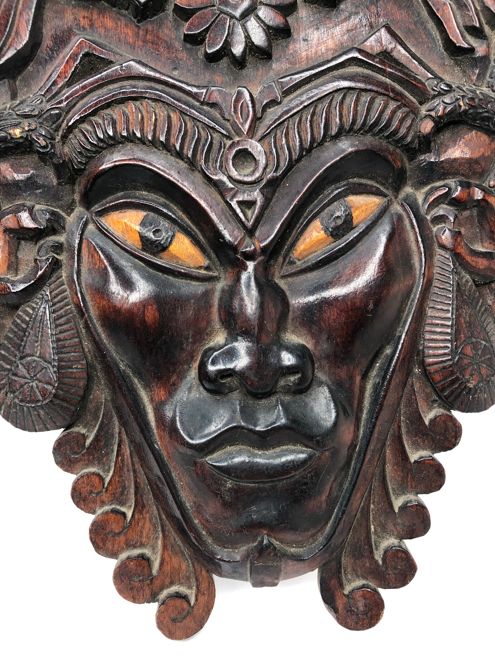 Vintage Wood Mask Large Wall Mask Carved Mask Wall Decor - Etsy