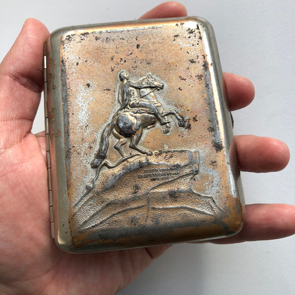Vintage Cigarette Case With the Image of "peter 1", Soviet Cigarette ...