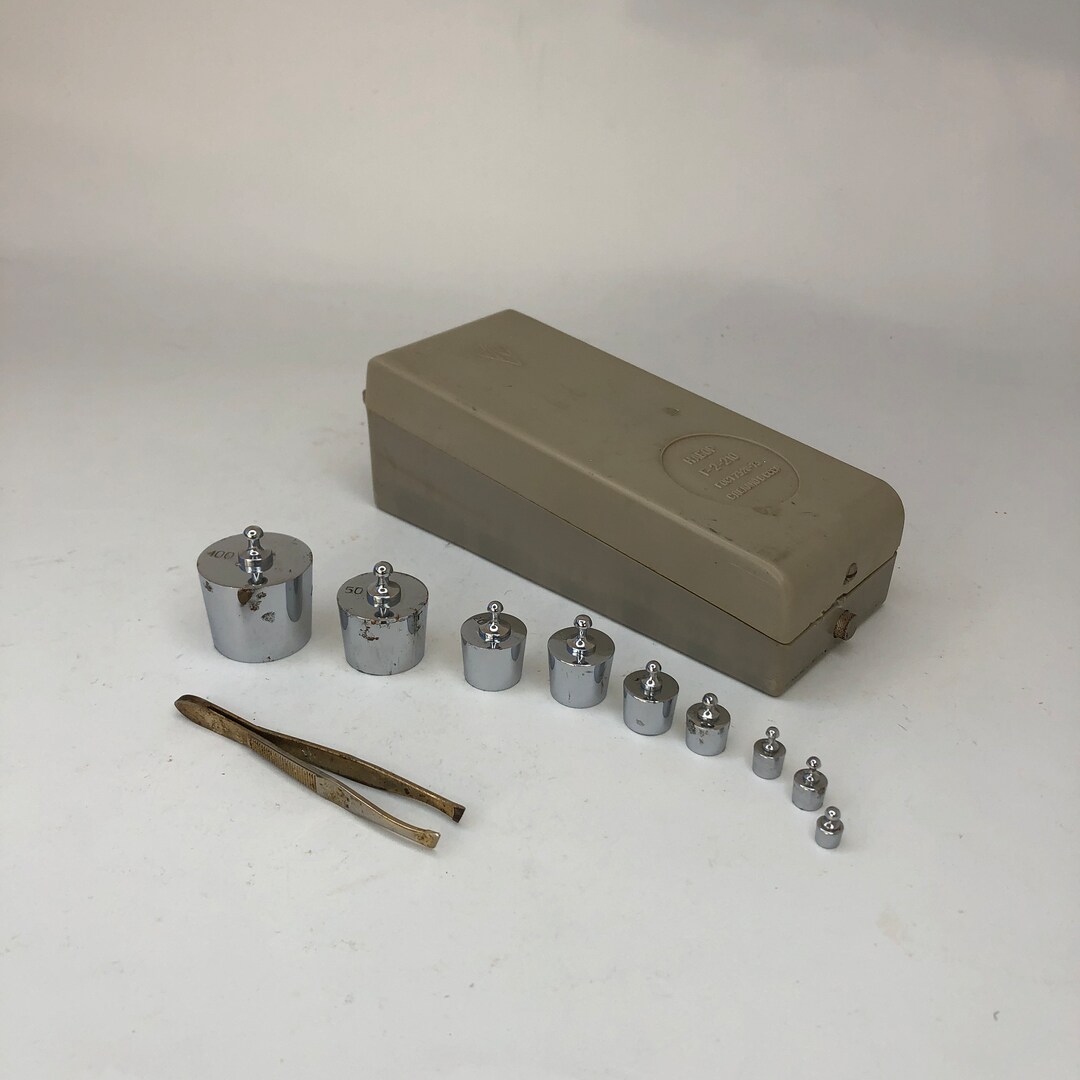 Vintage Set of Laboratory Weights, Soviet Weights, Plastic Box With ...