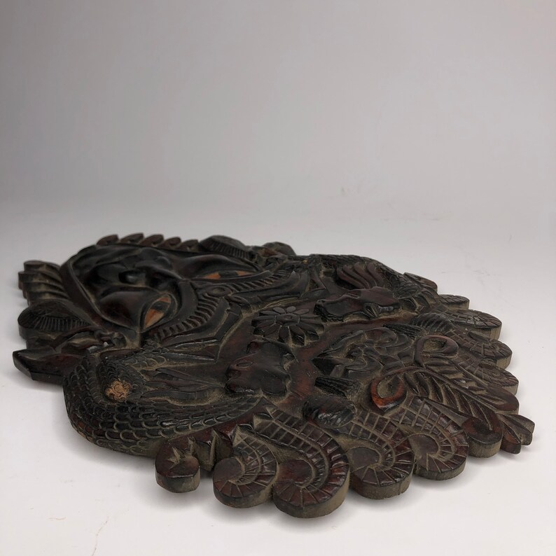 Vintage Wood Mask Large Wall Mask Carved Mask Wall Decor - Etsy