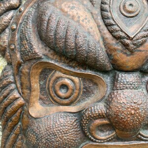 Vintage Devil Mask, Devil Face, Large Copper Mask, Handmade, Metal ...