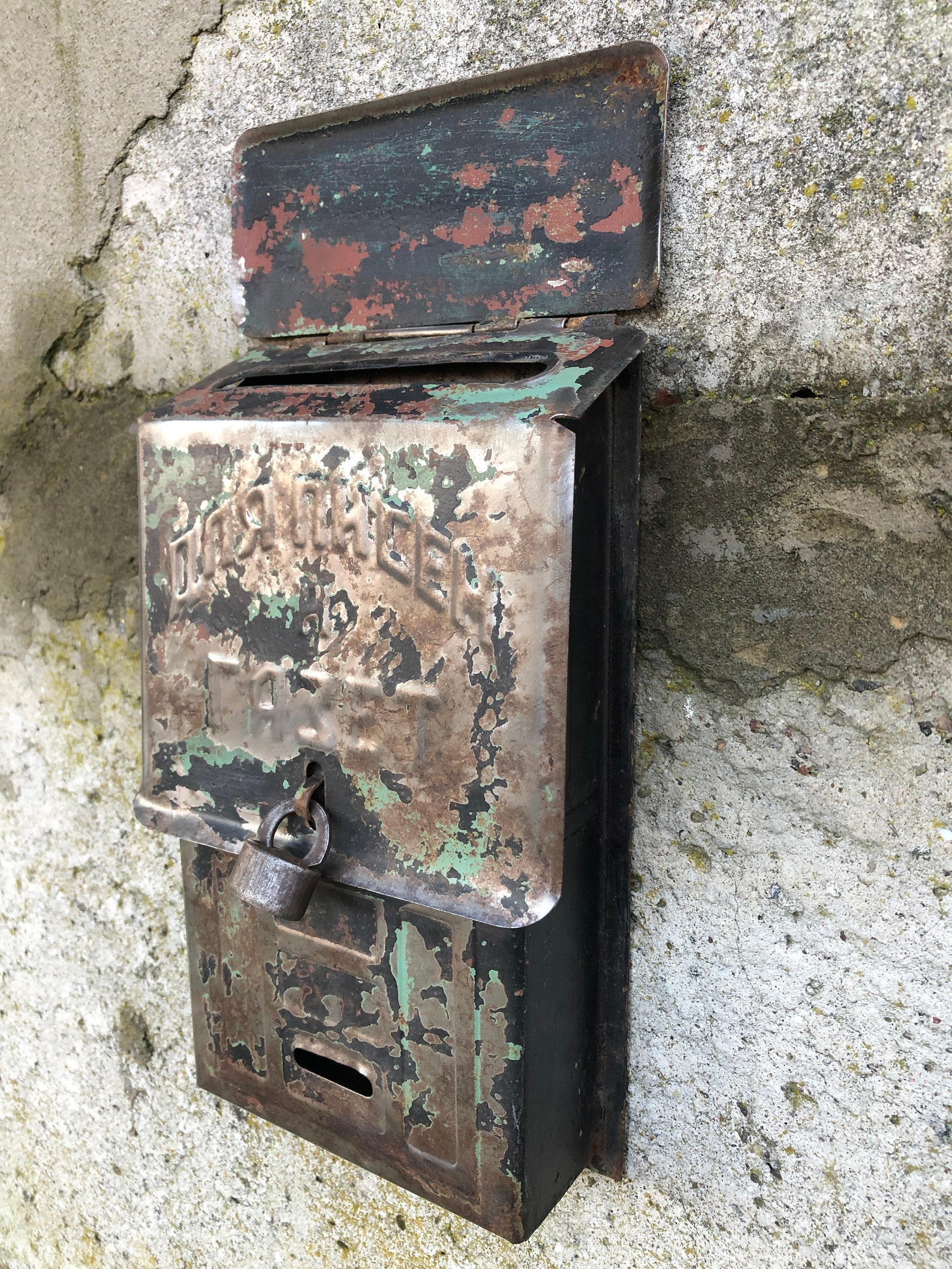 Letter Box, Vintage Wall Mounted Letter & Newspaper Box, Old Box, Metal ...
