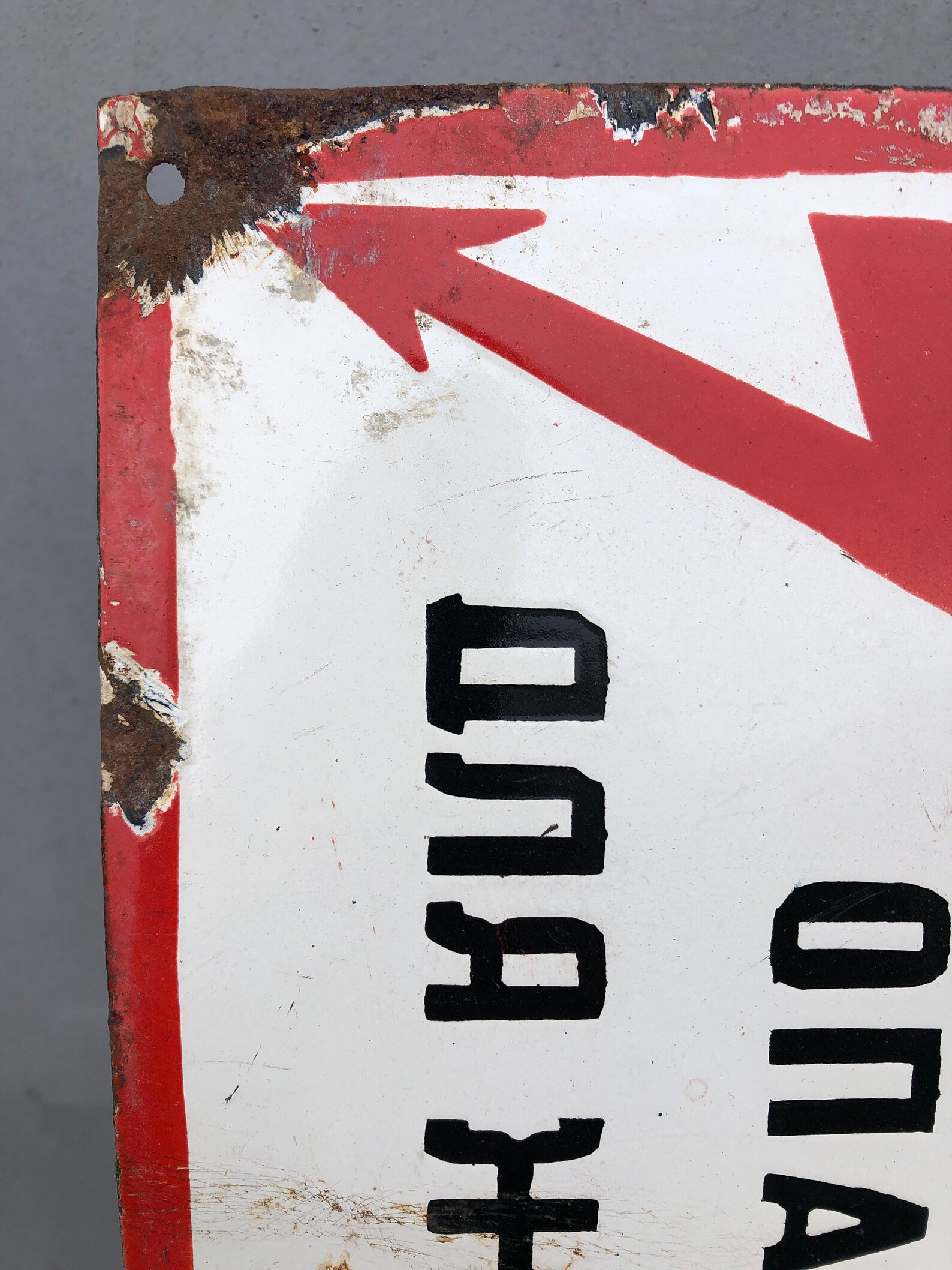 Vintage Enamel Sign, Red Lightning Sign, Soviet High Voltage Warning ...