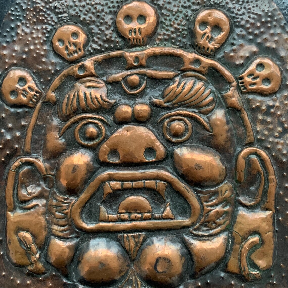 Vintage Copper Mask, Erlik Khan, Wall Hanging, Face on Wall ...