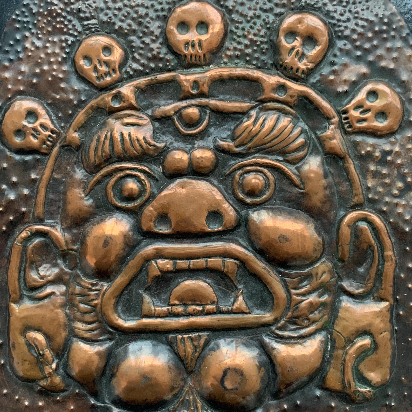 Vintage Copper Mask, Erlik Khan, Wall Hanging, Face on Wall ...