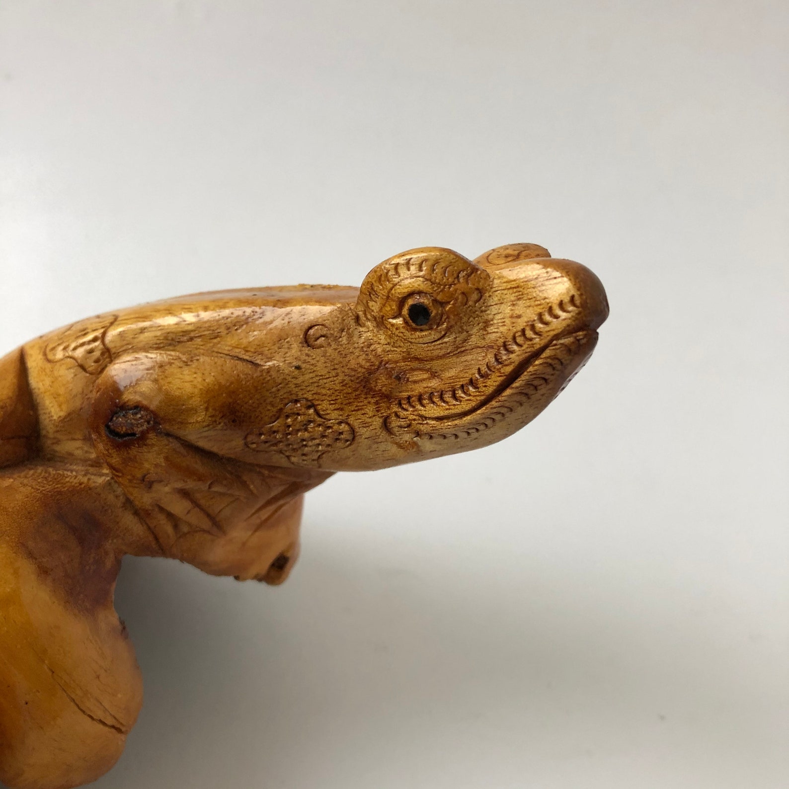 Vintage Wood Frog Sculpture Handmade Wood Carving Toad - Etsy