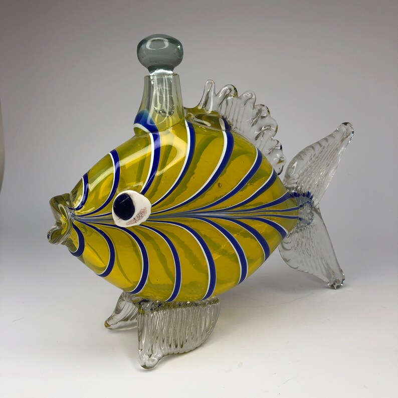 Vintage Glass Fish, Fish Decanter, Decorative Colored Fish, Soviet ...