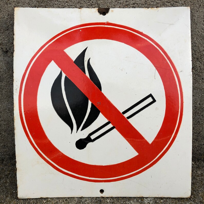 Vintage Enamel Sign Flammable Soviet Sign Warning Sign - Etsy