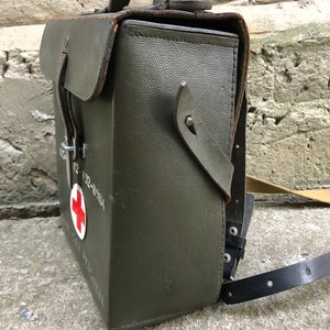 Antique First Aid Kit, Vintage Medical Bag, First Aid Kit, Red Cross ...