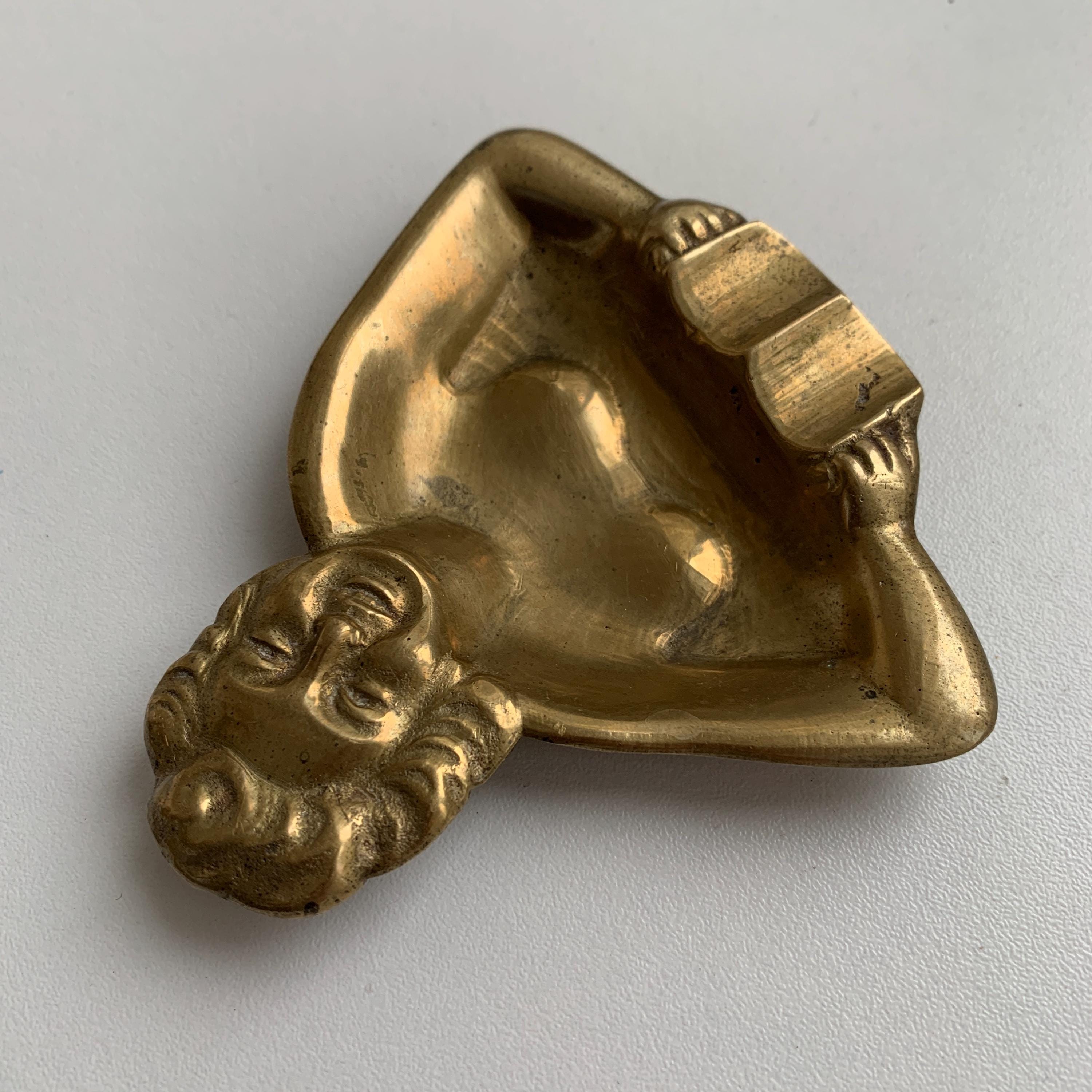 Vintage Ashtray, Nude Woman, Bronze Ashtray, Small Ashtray, Table Decor ...