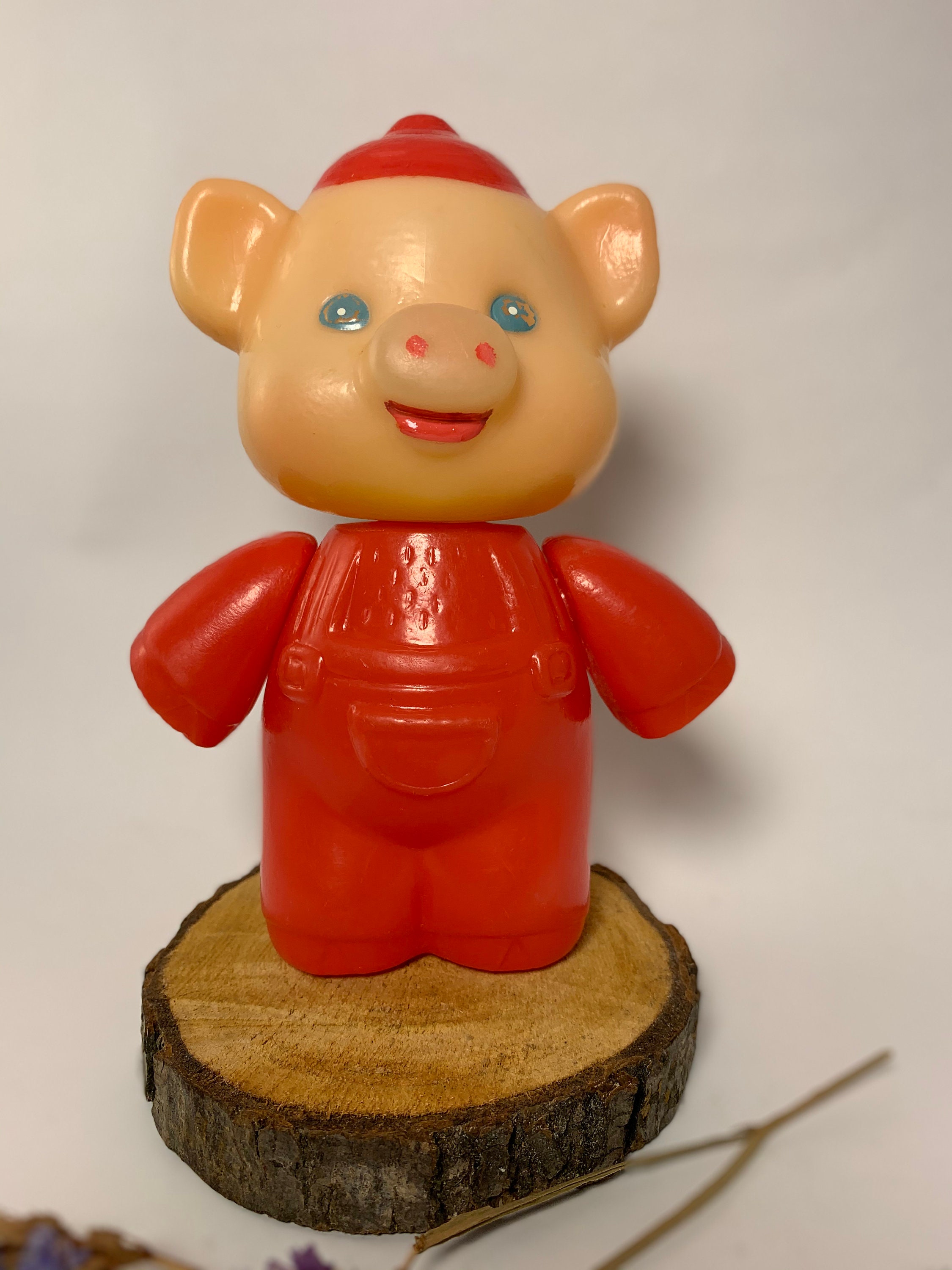 Piglet Vintage toy of the USSR 70 Soviet plastic toy Old | Etsy