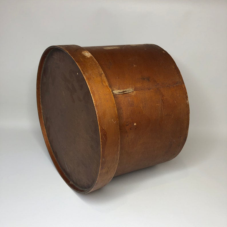 Vintage Hat Box, Antique Wooden Box, Round Wooden Container, Storage ...