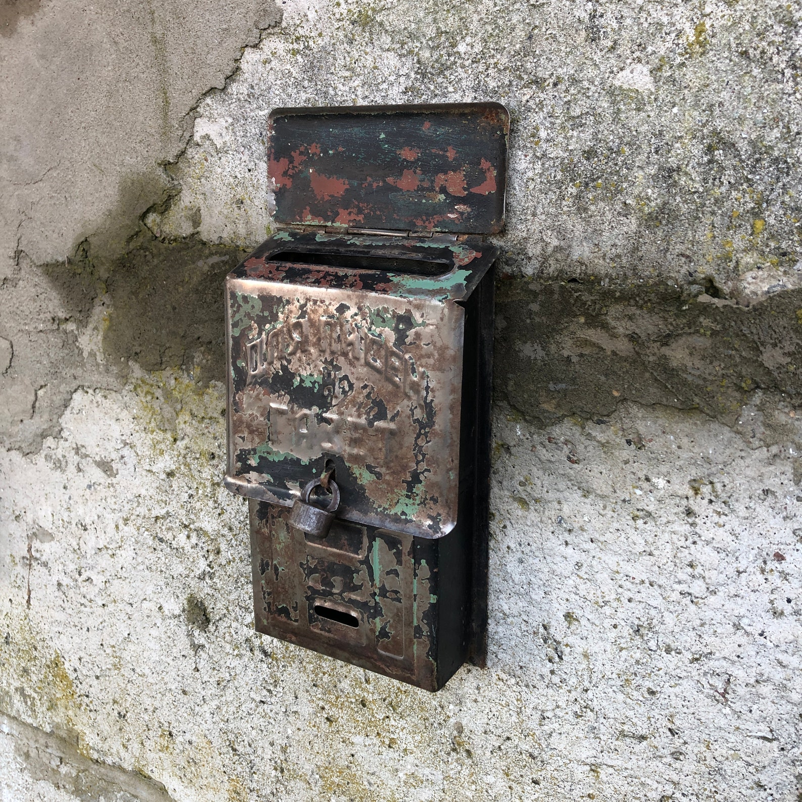 Letter Box, Vintage Wall Mounted Letter & Newspaper Box, Old Box, Metal ...