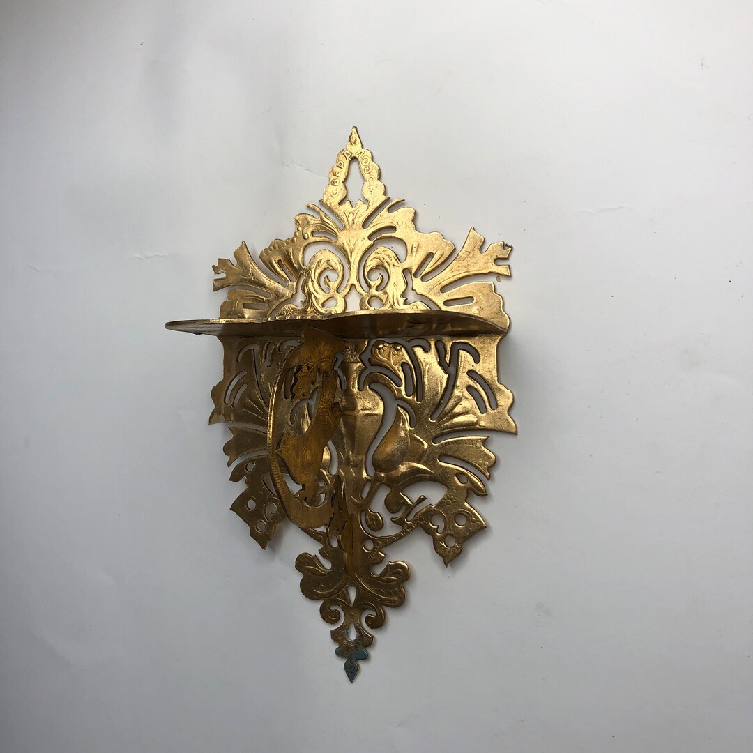 Vintage Wall Shelf, Miniature Metal Shelf, Aluminum Shelf, Openwork ...