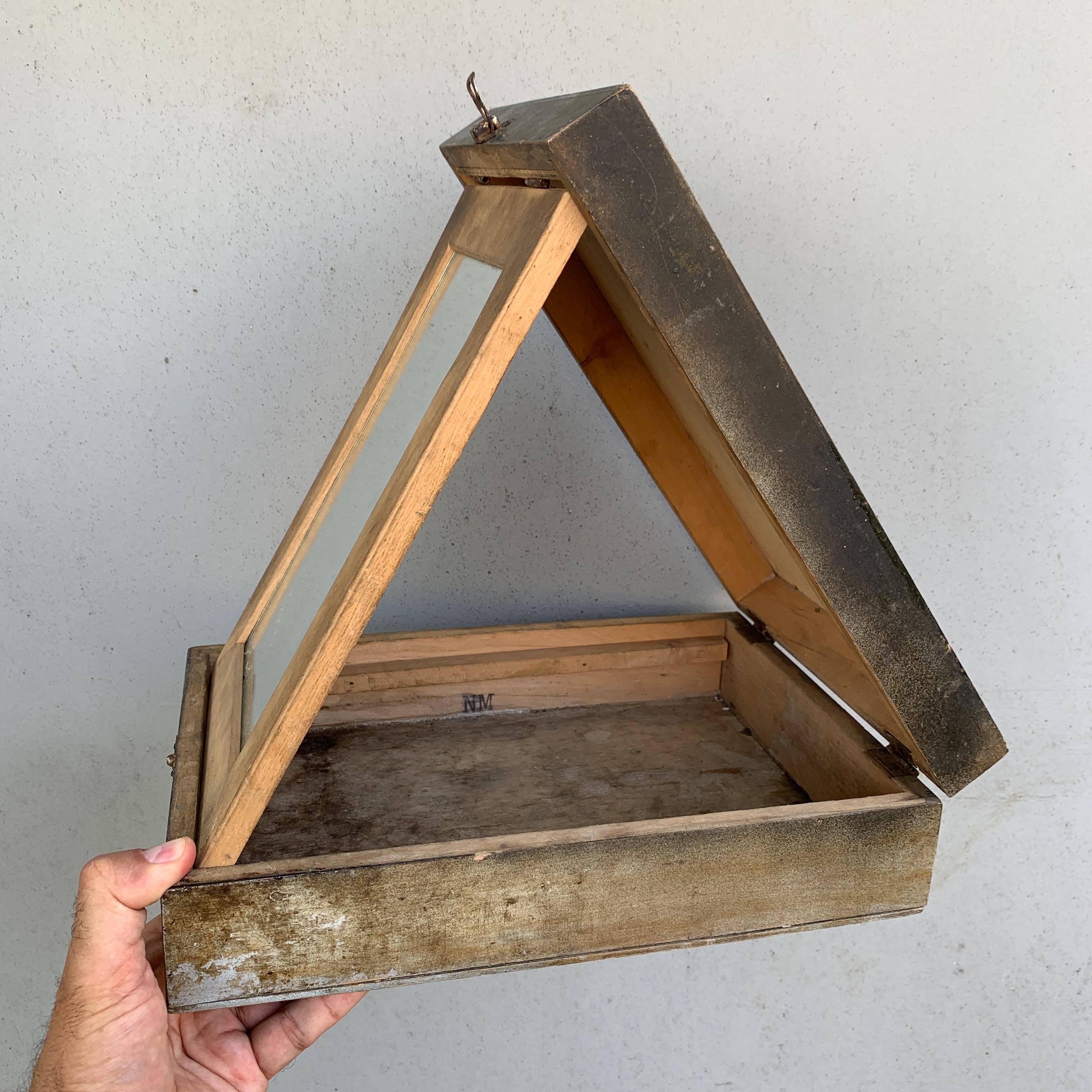 Vintage Shaving Box, Wooden Box With Mirror, Travel Shaving Box, Old ...