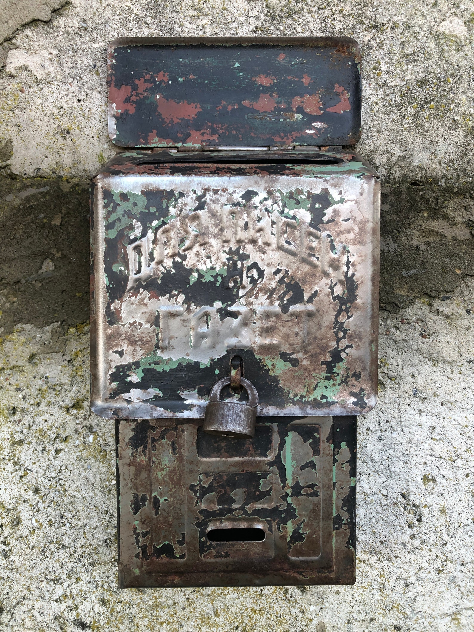Letter Box, Vintage Wall Mounted Letter & Newspaper Box, Old Box, Metal ...