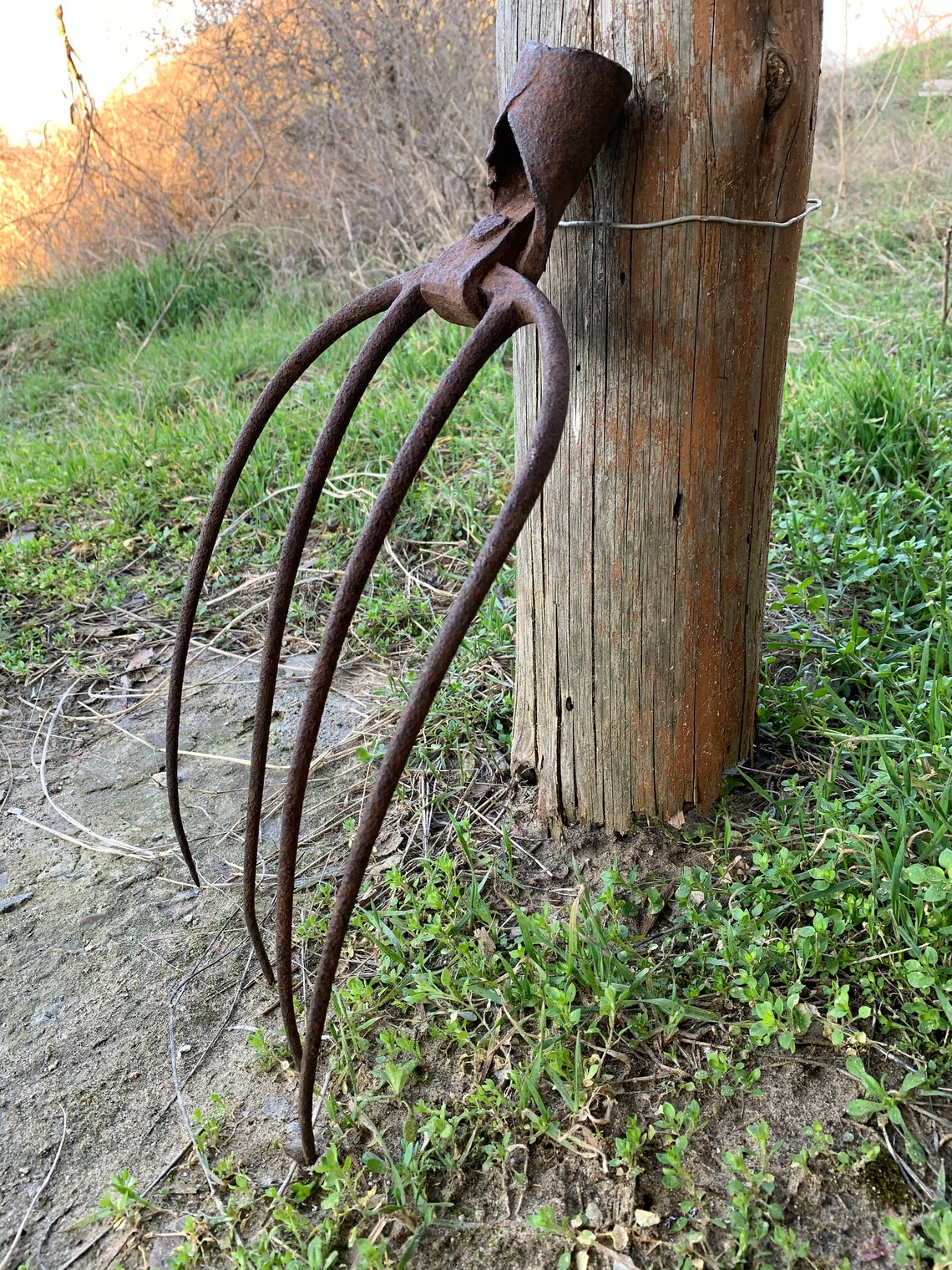 Antique Garden Pitchfork Hand Forged Old Garden Tools | Etsy