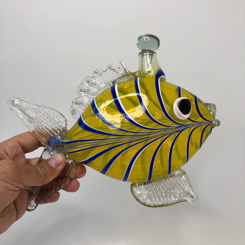 Vintage Glass Fish, Fish Decanter, Decorative Colored Fish, Soviet ...