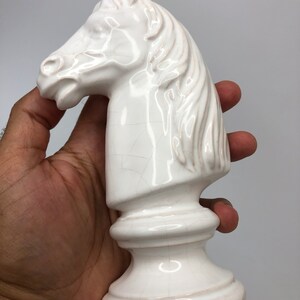 Vintage Horse Head, Ceramic Chess Horse Figure, Chess Piece, Horse Bust ...