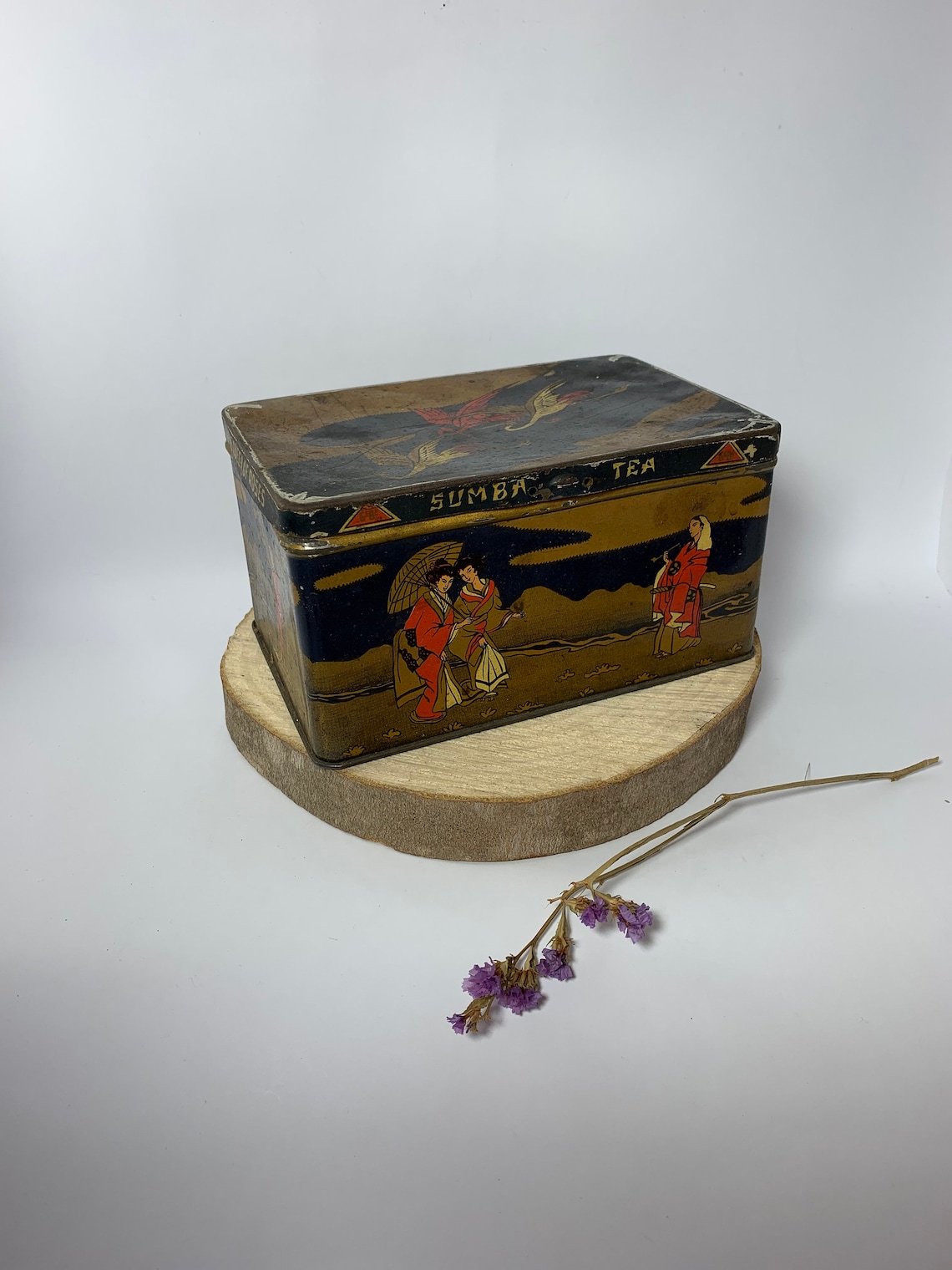 Large Vintage Tea Box Tea Can Old Poland 30s Chinese - Etsy