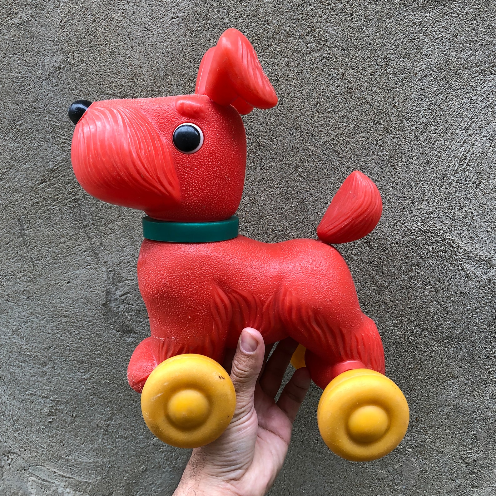 Vintage Rare Toy "dog", Plastic Dog, Soviet Plastic Toy, Toy on Wheels ...