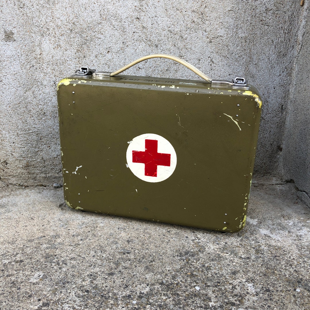 Vintage First Aid Kit, Red Cross, Metal Pharmacy Suitcase, Soviet First ...