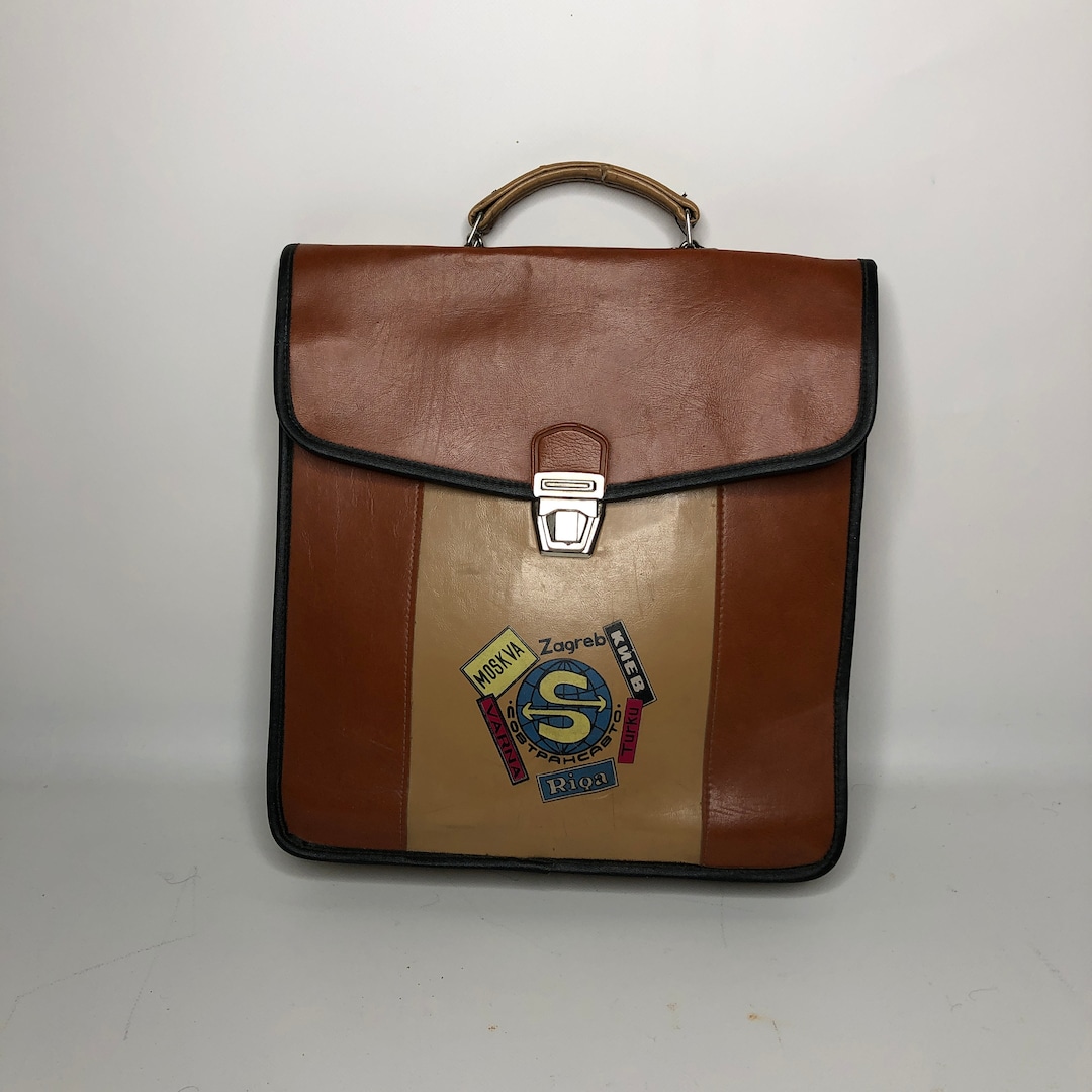 Vintage School Bag, Soviet Student Bag, Old Brown Bag, Book Bag ...