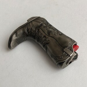 Vintage Lighter Case, Cowboy Boot, Lighter Metal Case, Pocket Lighter ...