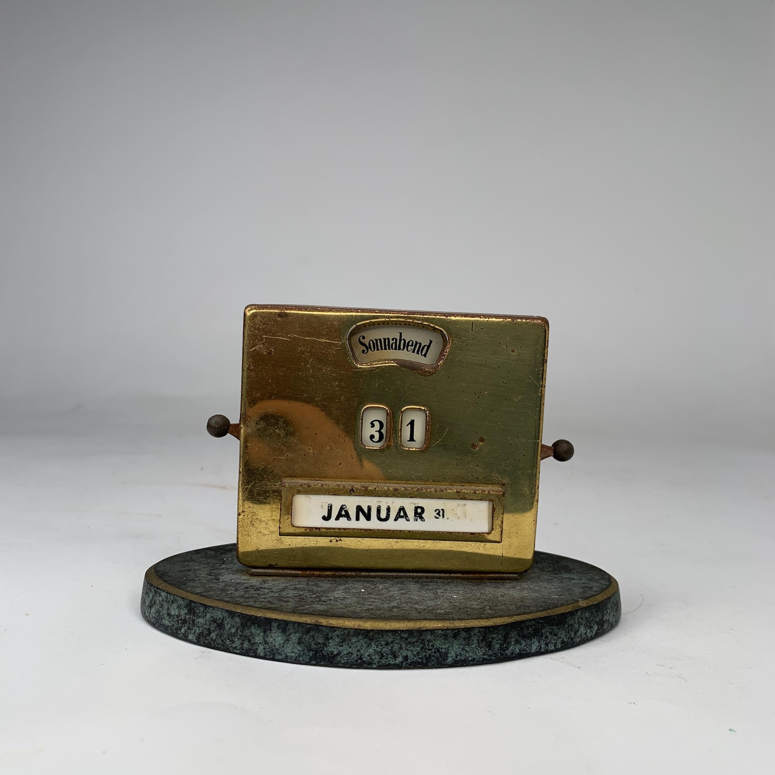 Vintage Desk Calendar, Mechanical Calendar, Bronze Calendar, Perpetual ...