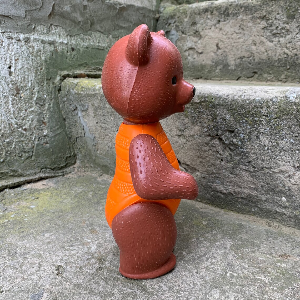 Vintage Toy Bear, Brown Plastic Bear, Soviet Toy, Rare Toy, Bear Toy ...