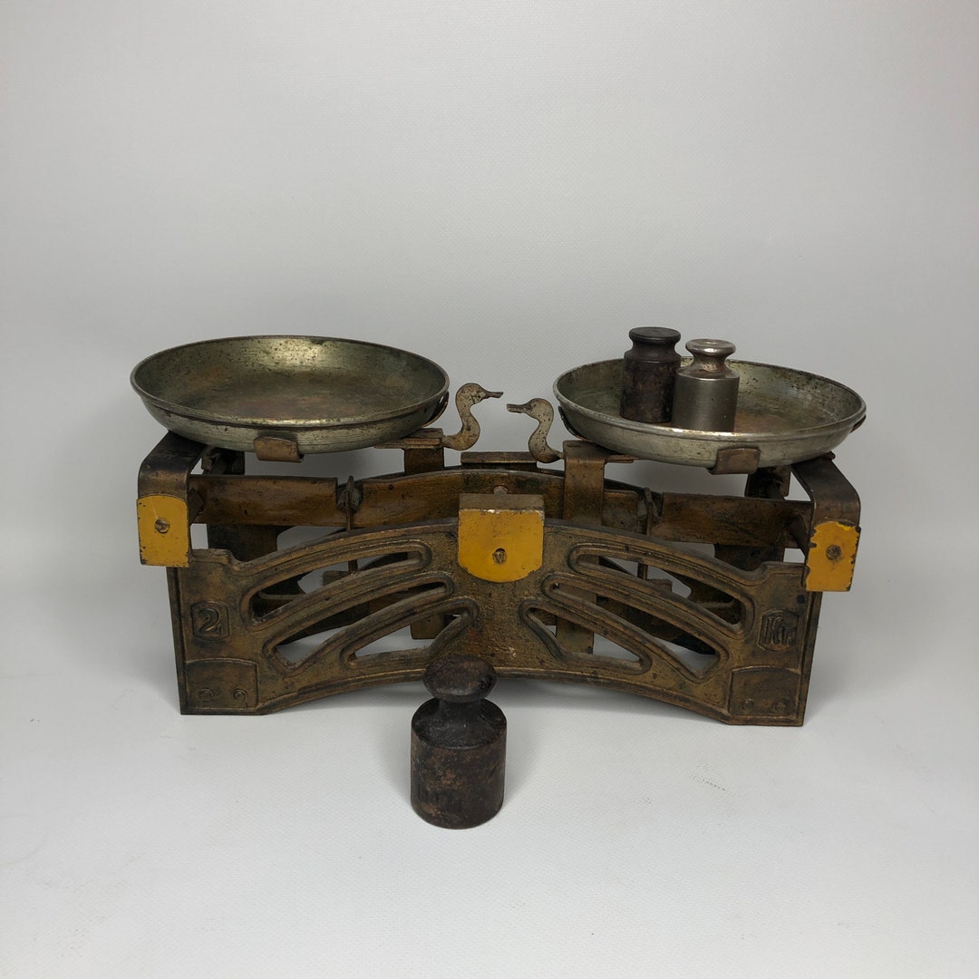 Vintage Balance Scales, Cast Iron Scales, Small Scales 2 Kg, Soviet ...