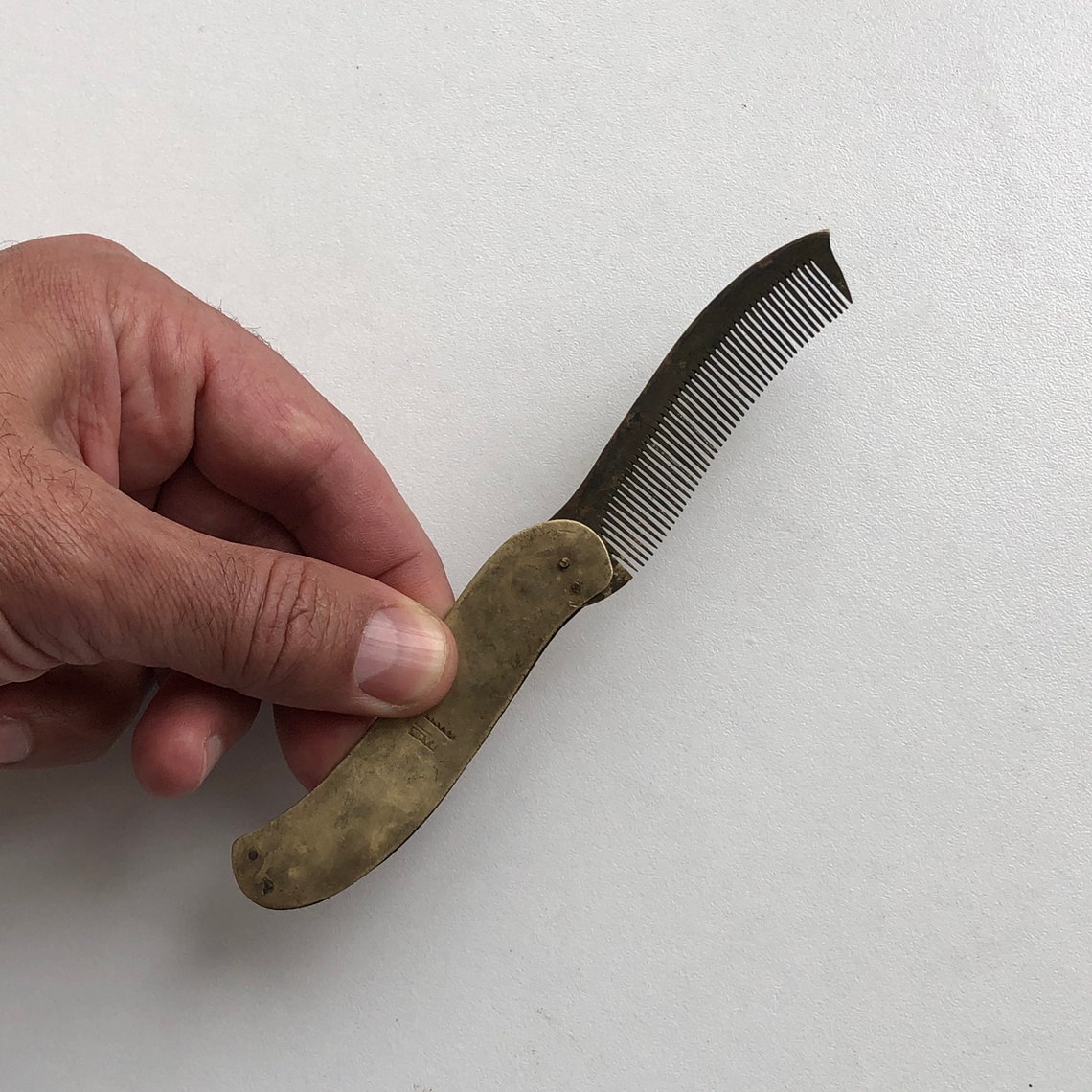 Antique Mustache Comb Men's Pocket Comb Bronze Comb - Etsy