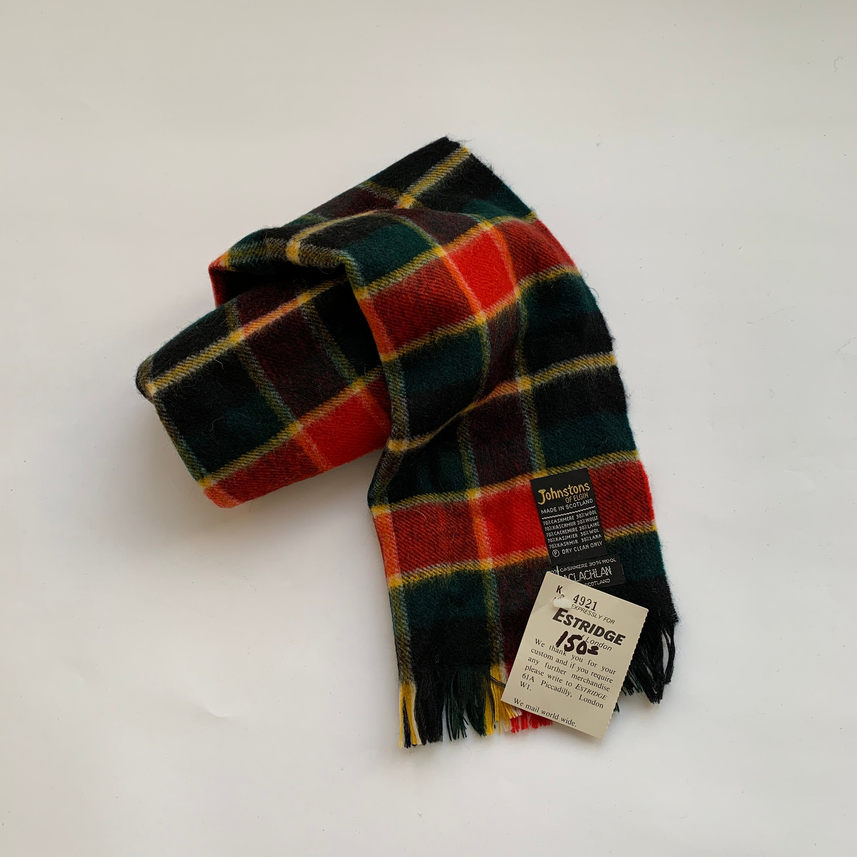 Johnstons Vintage Scarf Original Woolen Men Scarf Brand | Etsy