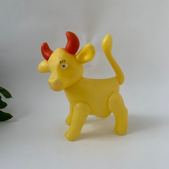 Vintage Toy cow Soviet Plastic Toy Plastic Cow | Etsy