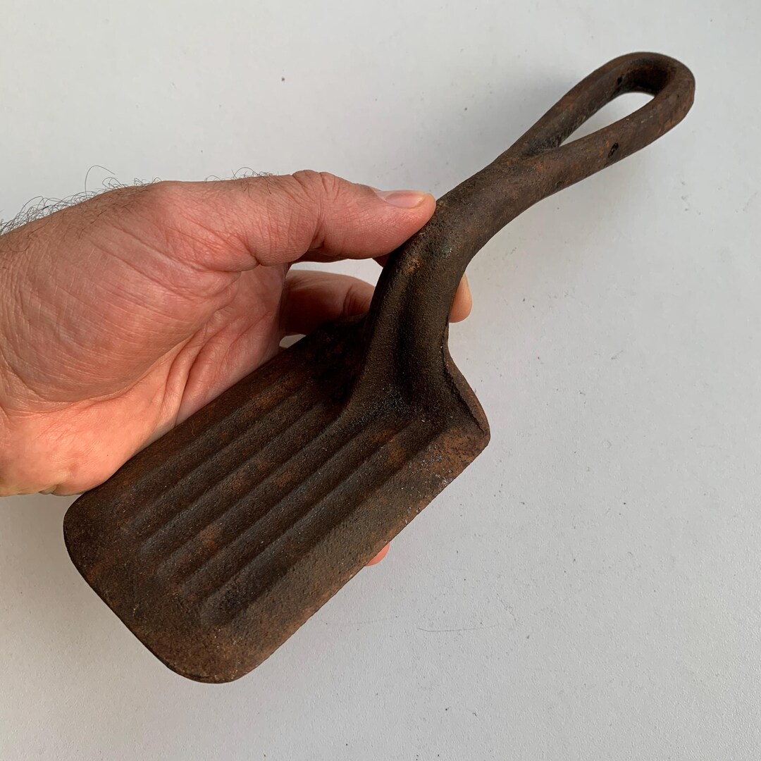Vintage Cast Iron Spatula, Spatula Press, Grill Spatula, Meat Frying ...
