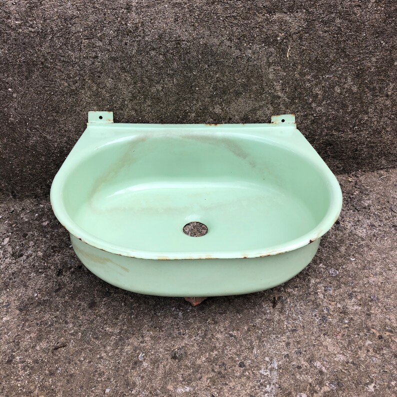 Vintage Enamel Sink Soviet Metal Sink Rustic Sink Outdoor - Etsy