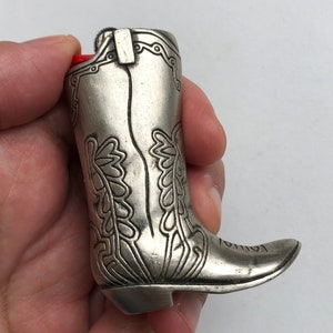 Vintage Lighter Case, Cowboy Boot, Lighter Metal Case, Pocket Lighter ...