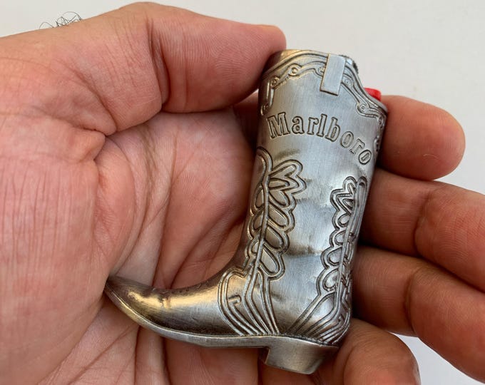 Vintage Lighter Case, Cowboy Boot, Lighter Metal Case, Pocket Lighter ...