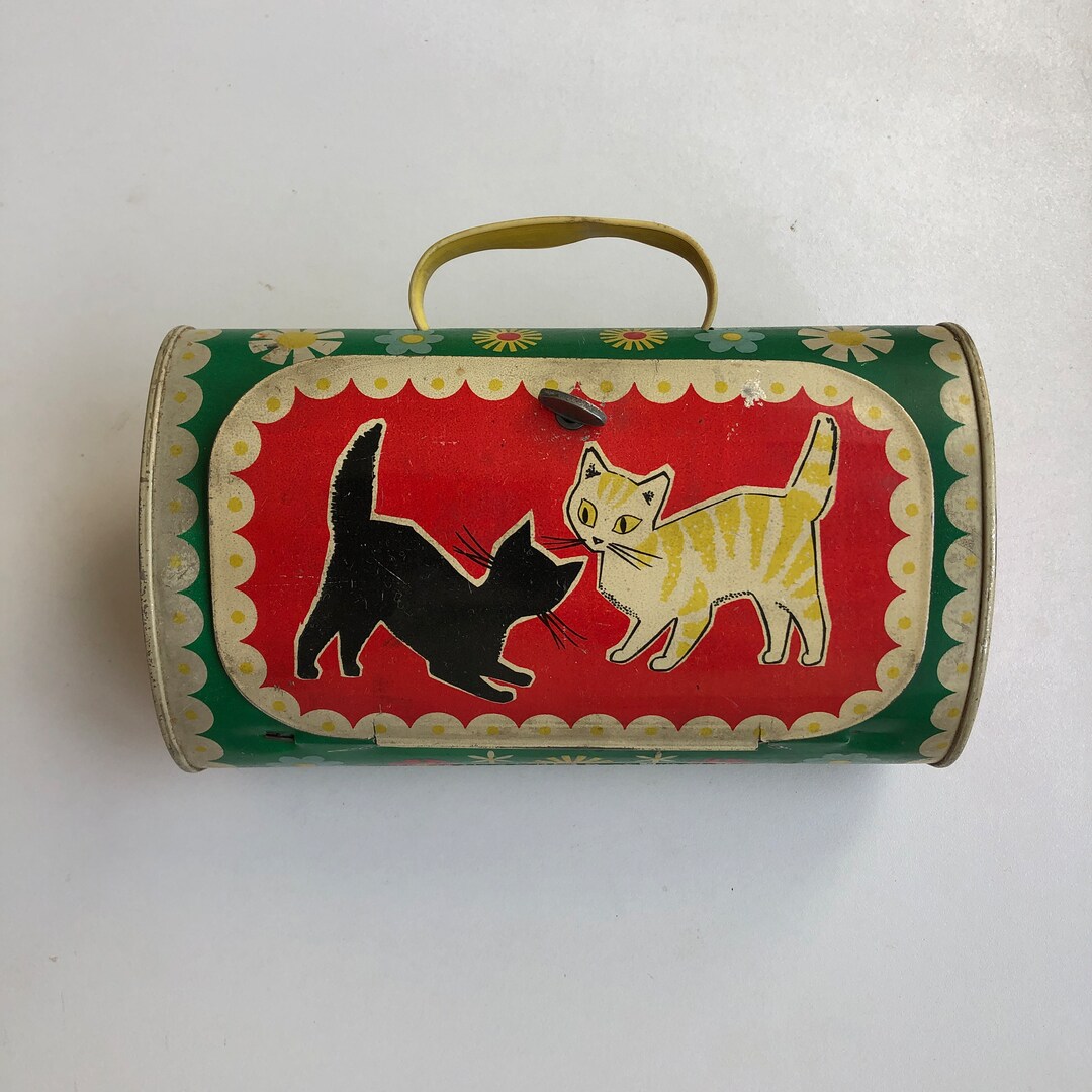 Vintage Lunch Box, Cats, Soviet Tin Box, Children's Metal Suitcase ...