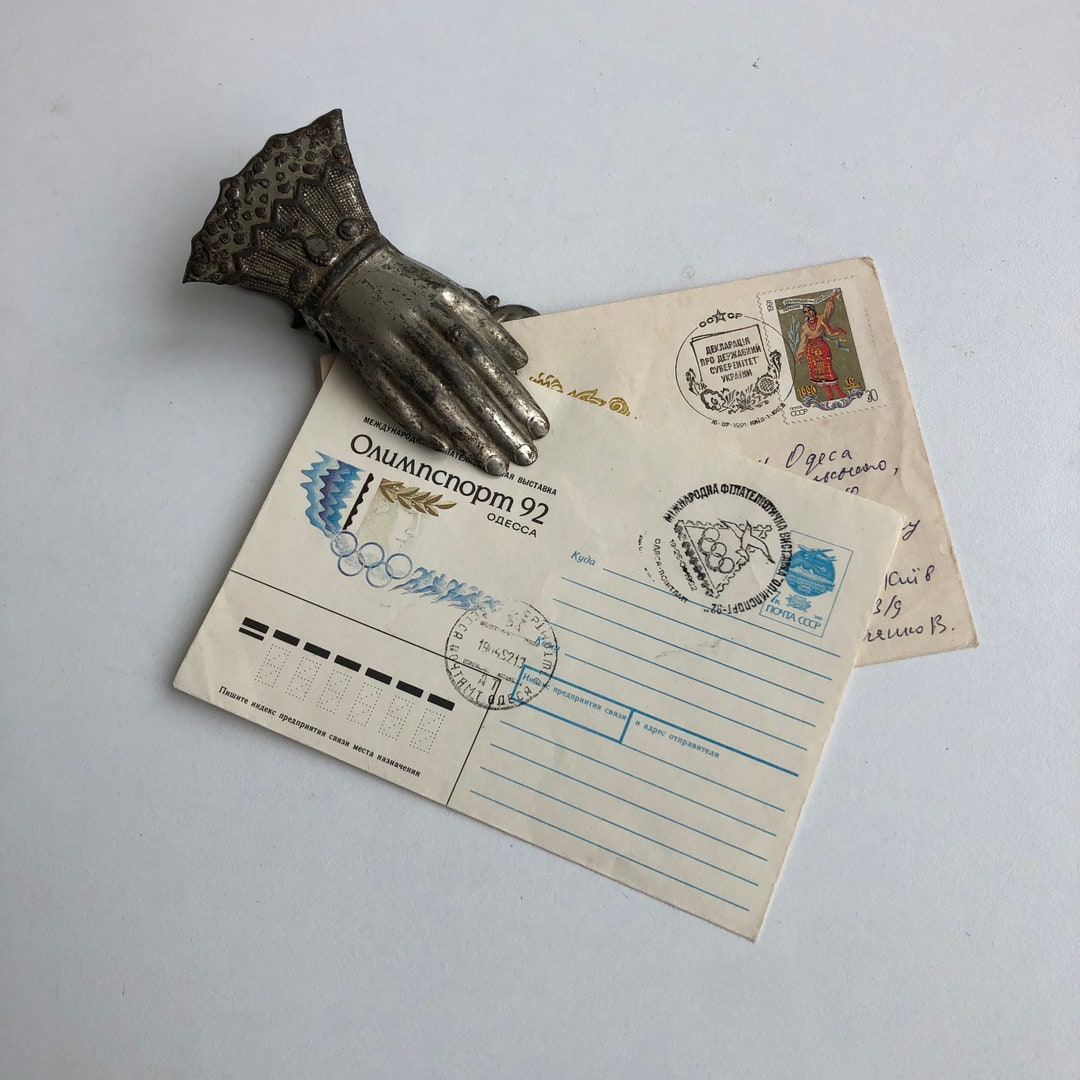 Vintage Paper Clip, Clamp Hand, Document Clip, Desktop Decor ...
