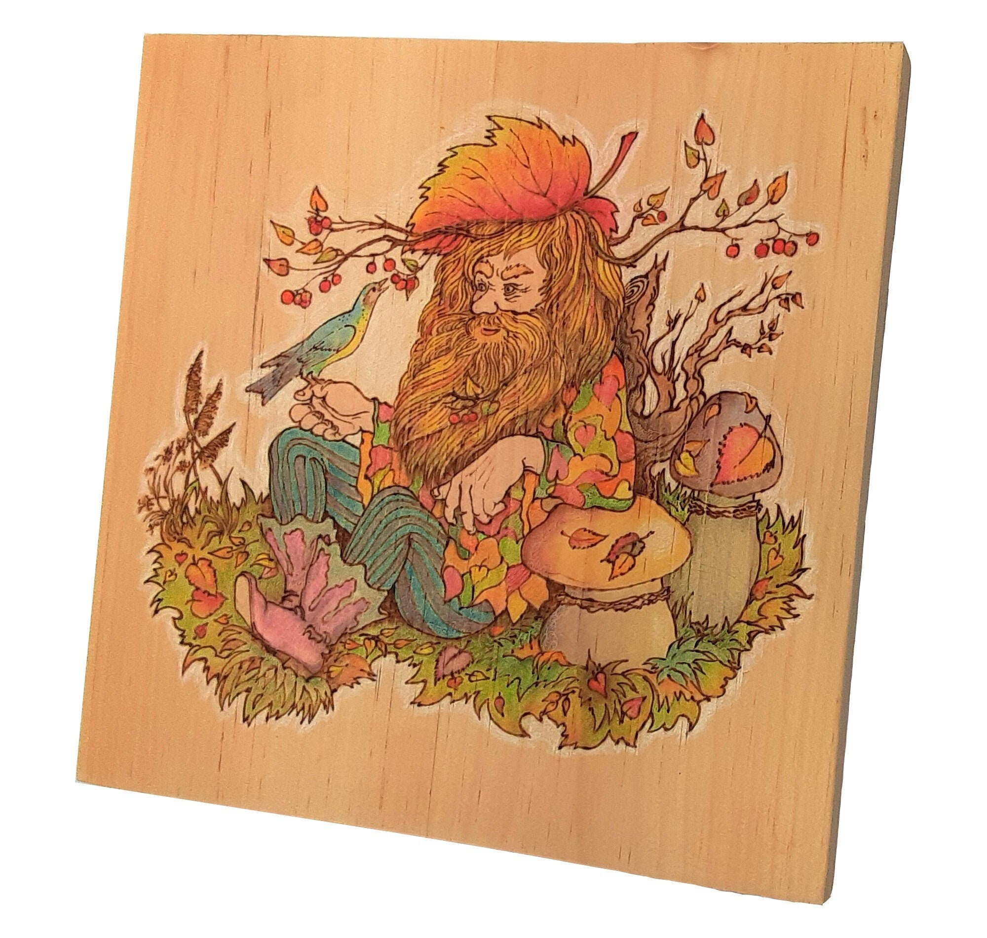Wood Spirit. A Fairy-tale Character. Pyrography (wood Burning). Nature ...