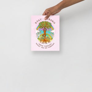 INNER STRENGTH // Tree Art Print Growth, Roots, Spiritual // Vibrant ...