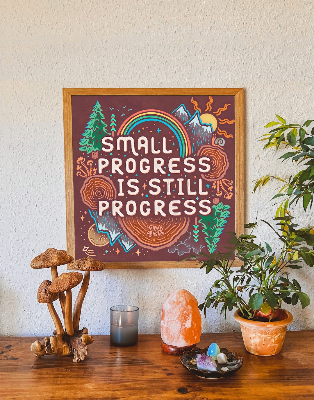 PROGRESS IS PROGRESS // Motivational Art Print Nature, Earth, Art Quote ...