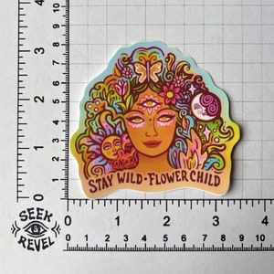 STAY WILD FLOWERCHILD // Weatherproof Outdoor Sticker // Vinyl 3.5 ...