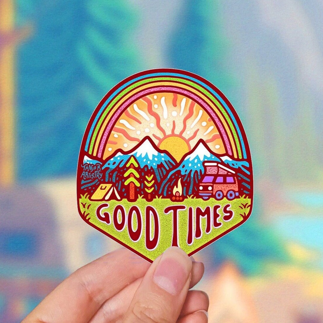 GOOD TIMES // Weatherproof Outdoor & Vanlife Sticker // Vinyl 3" - Van ...