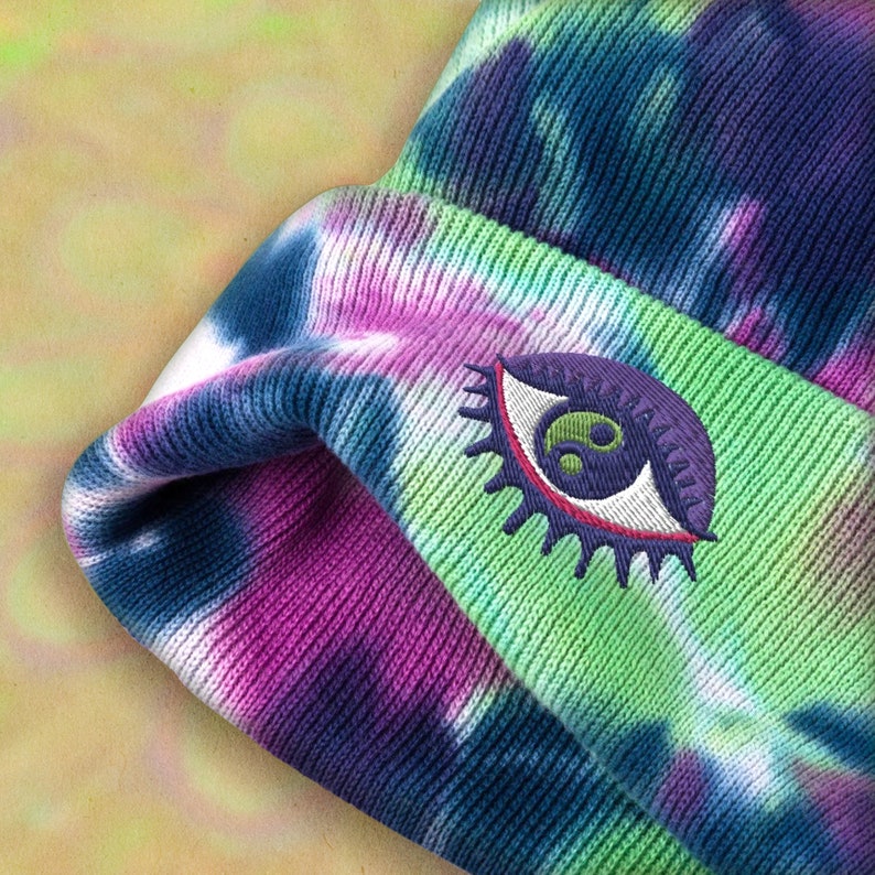 Third Eye // Tie Die Beanie Trippy Witchy & Vibrant - Etsy