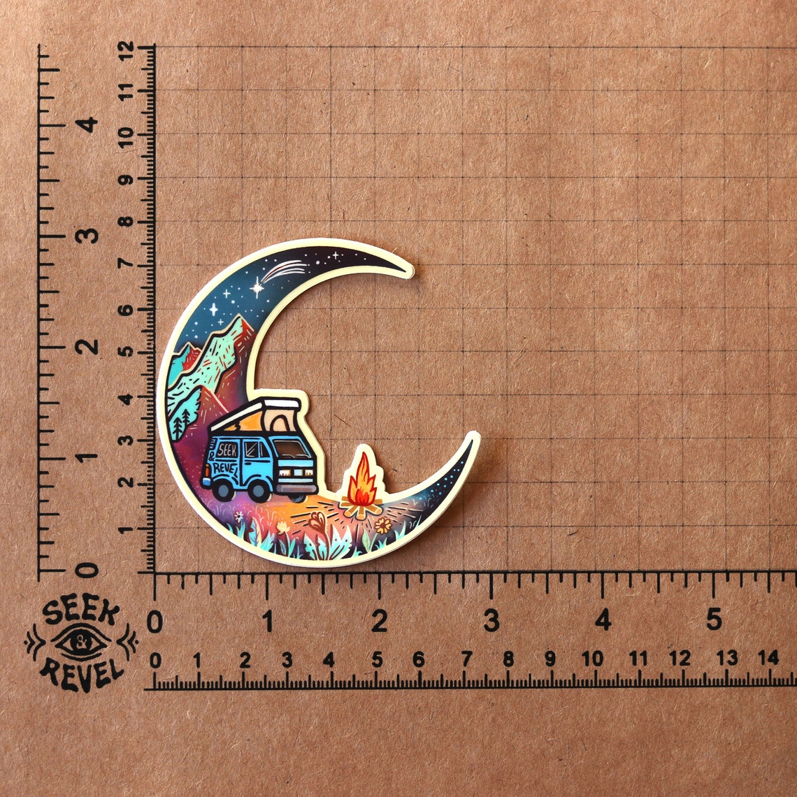 OVER THE MOON // Weatherproof Outdoor & Vanlife Sticker // - Etsy