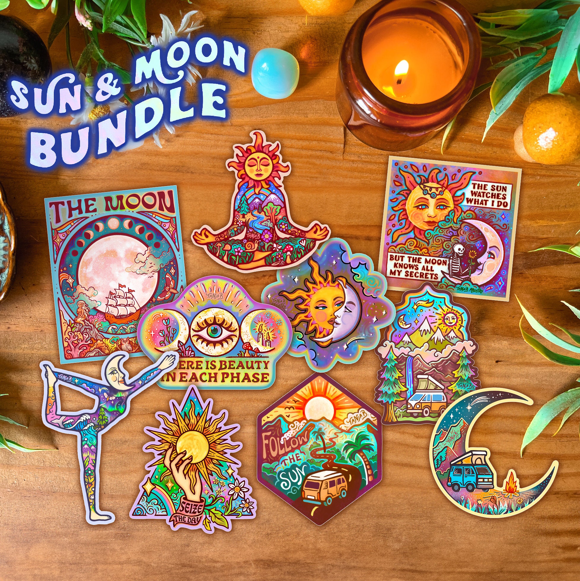 SUN, MOON and SECRETS // Weatherproof Outdoor Sticker // Vinyl 3 ...